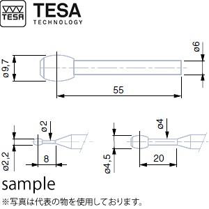 TESA(テサ) No.00760066 φ2.2mm樽型チップ付測定子(M3〜M16用) BARREL-SHAPED PROBE TC 2 ...