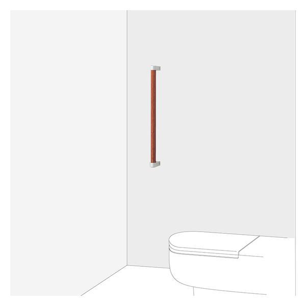 UNION(ユニオン) サニタリーハードウェア 手すり HGシリーズ HG-2020-UW ユニウッド ブラウン＋アルミ ブラストシルバー ...