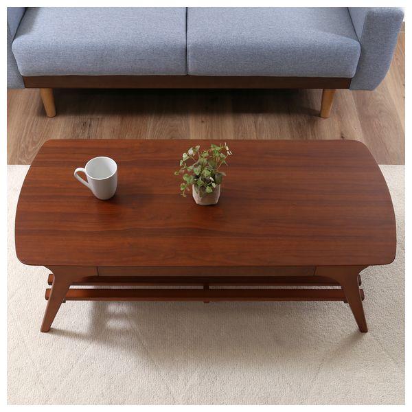 不二貿易 98070 引出し付きセンターテーブル BR ブラウン ローテーブル リビングテーブル 引出付き シンプル 木製 ...