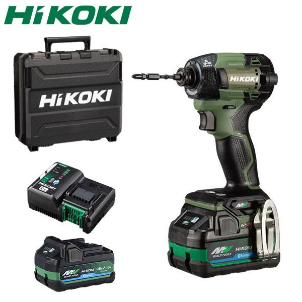 HiKOKI 36Vコードレスインパクトドライバー WH36DD(2XHGSZ)電池計2個付 フォレストグリーン 5780-4630 ...