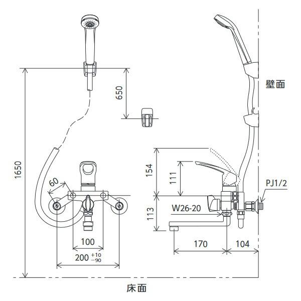 KVK（ケーブイケー） 楽締めソケット付シングルシャワー KF5000THA :kvk-kf5000tha:ファーストヤフー店 - 通販 - Yahoo!ショッピング