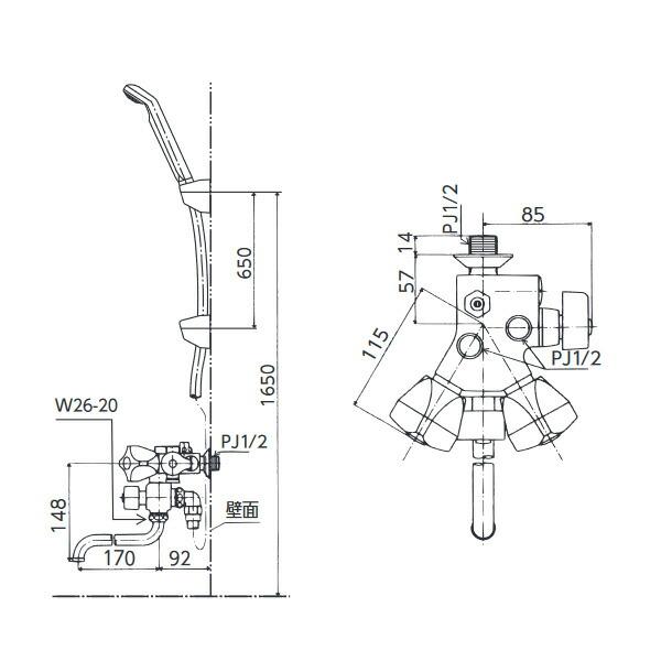 KVK（ケーブイケー） ソーラー2ハンドルシャワー（専用形） KF52NC : ファーストヤフー店 - 通販 - Yahoo!ショッピング