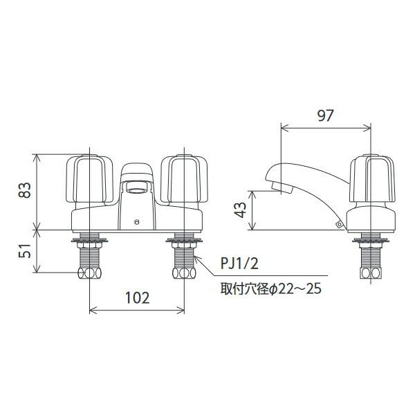 KVK（ケーブイケー） KM66HPG 2ハンドル混合栓（ポップアップ式） : ファーストヤフー店 - 通販 - Yahoo!ショッピング