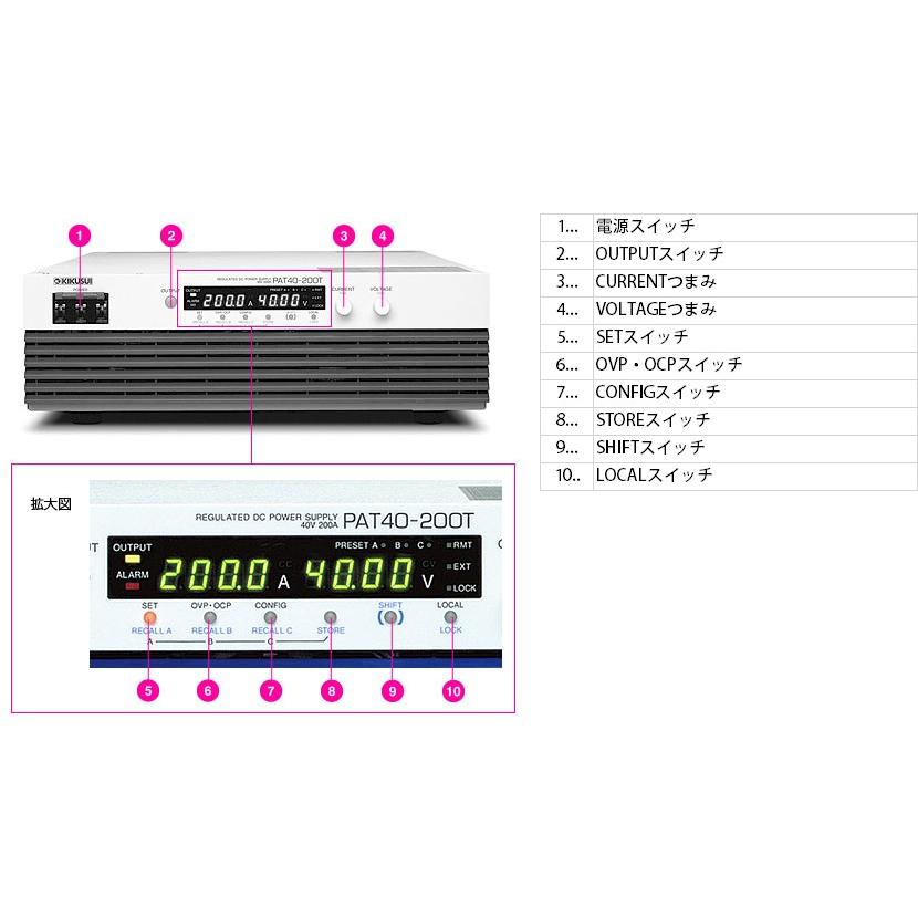 菊水電子工業 PAT20-400T 8kW高効率大容量スイッチング電源(CVCC) 0〜20V/0〜400A : ファーストヤフー店 - 通販 ...