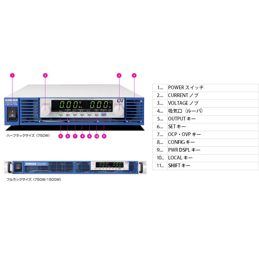 菊水電子工業 PWX1500ML 薄型ワイドレンジ直流電源(CVCC)MLタイプ 1500W・0〜80V/0〜56A : ファーストヤフー店 ...