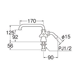 SANEI（水栓金具） 三栄水栓(SANEI) E50A-13 二口立形自在水栓 : ファーストヤフー店 - 通販 - Yahoo!ショッピング