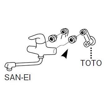 SANEI（水栓金具） 三栄水栓(SANEI) PT243S 偏心管アダプター 2個1組 ：SB2957 : ファーストヤフー店 - 通販 - Yahoo!ショッピング
