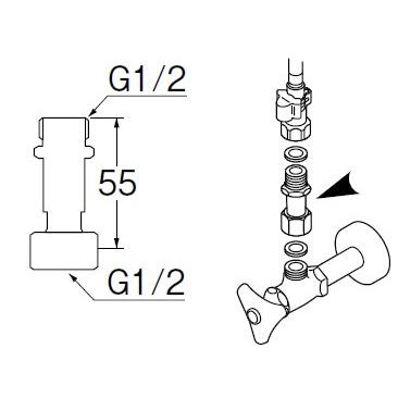 SANEI（水栓金具） 三栄水栓(SANEI) PT840-2S-13 片ナット付アダプター 2個入 ：SB1087 : ファーストヤフー店 - 通販 - Yahoo!ショッピング