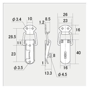 SOL HARD (ソールハード) No.1010K-40 ステンレスパッチン錠(鍵穴付) 1箱(40個入) : ファーストヤフー店 - 通販 - Yahoo!ショッピング