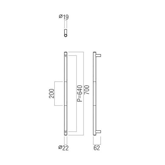UNION(ユニオン) G1105-01-015 ドアハンドル 押し棒 1セット(内外) [ネオイズム] : union-g1105-01 ...