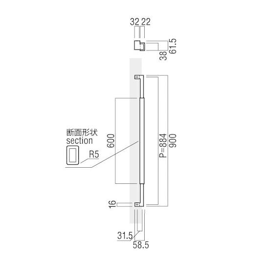 UNION(ユニオン) T626-36-051-L900 ドアハンドル 押し棒 1セット(内外) [ネオイズム] :union-t626-36 ...