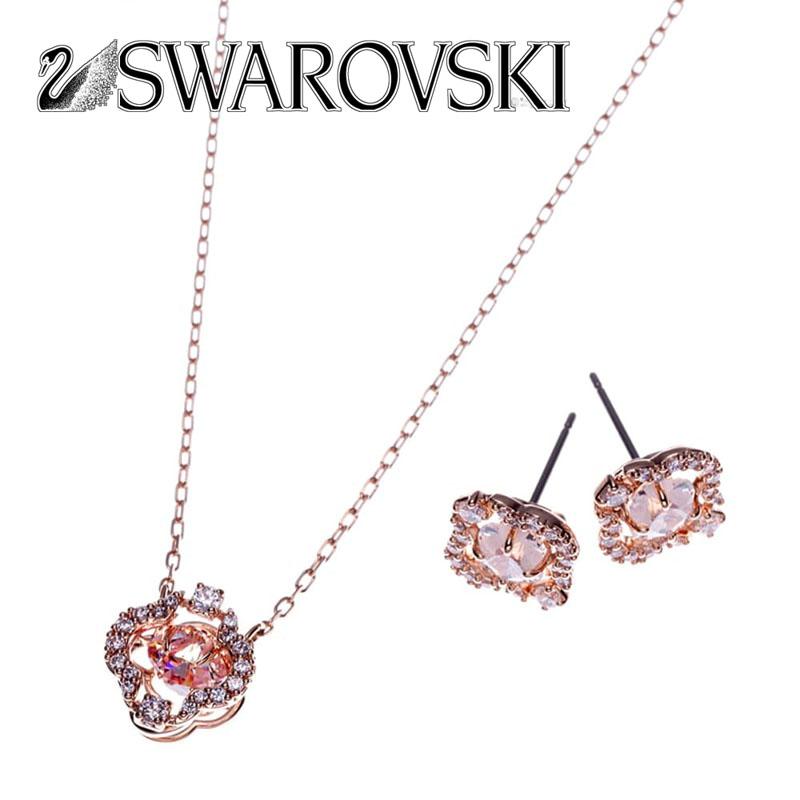 SWAROVSKI スワロフスキー ネックレス ピアスセット Swarovski Sparkling Dance set 5516488 ...