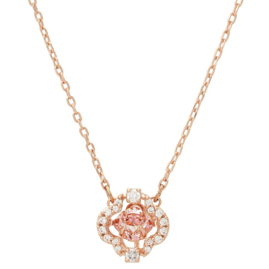 スワロフスキー SWAROVSKI 5514488 ダンシングクリスタル パヴェ クローバー ネックレス ペンダント ピンク/ローズゴールド ...