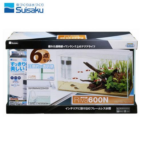 水作 (アクアリウム 用品)水作 Riva 600N 6点セット（リーヴァ） フレームレス水槽セット : 熱帯魚通販のネオス - 通販 - Yahoo!ショッピング
