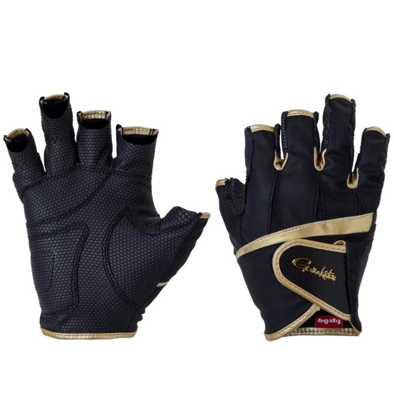 がまかつ エルゴグリップグローブ5本切/ハーフショート GM-7296 ブラック×ゴールド LLサイズ / メール便可 /gamakatsu : 4549018738032 : フィッシング ...