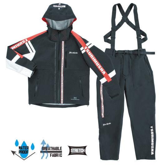 釣武者 テクニカルアーム 3レイヤーレインスーツ レッド 4Lサイズ