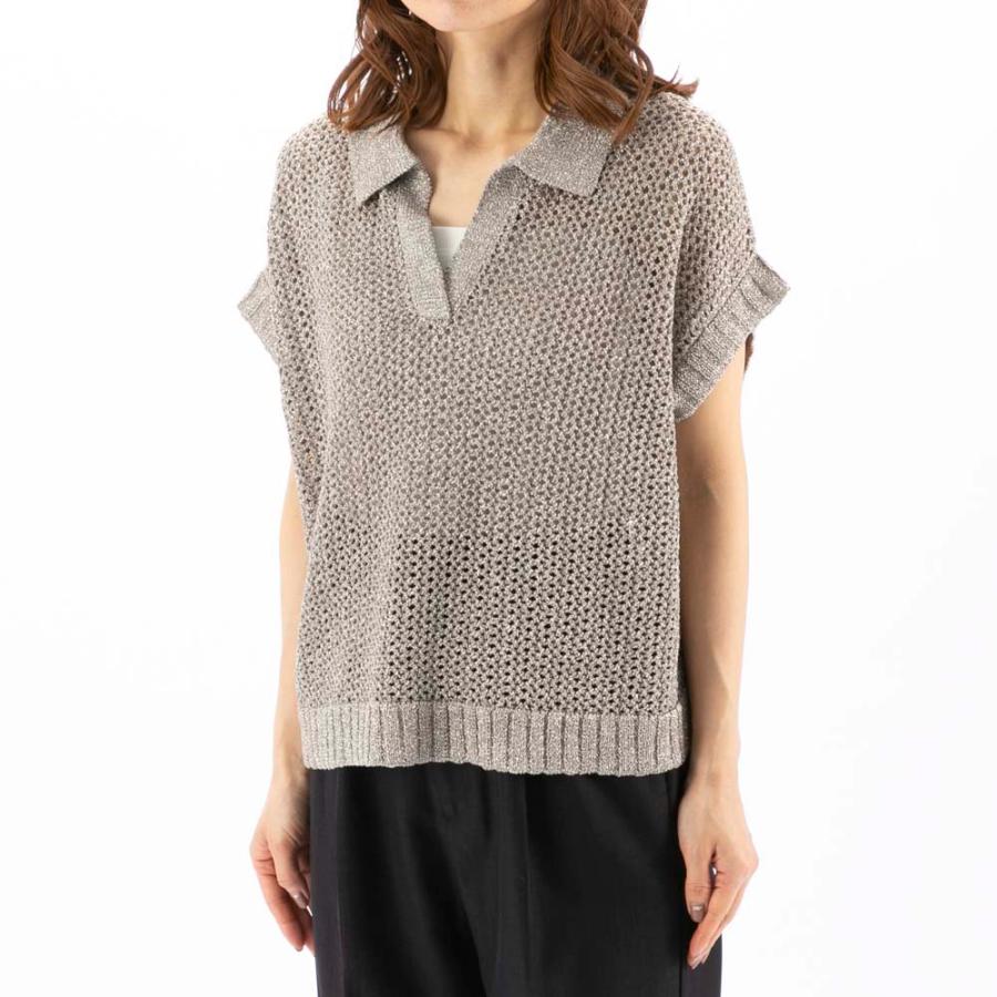 バントロア vingtrois レディーストップス グリッターポロニットベスト 986-13103 フィットハウス : FIT HOUSE ...