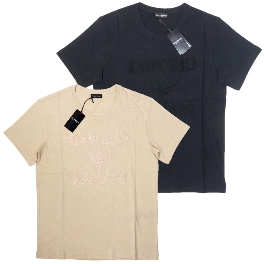 EMPORIO ARMANI Emporio Armani エンポリオ アルマーニ SWIM 211818 3R485 クルーネック プリント ロゴ リネン Tシャツ : FITS - 通販 ...