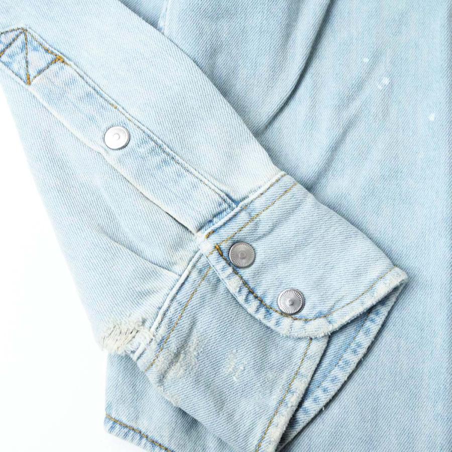DIESEL（ディーゼル） D-OCEAN メンズ ダメージ加工 ウエスタン デニムシャツ ライトインディゴ : FITS - 通販 ...