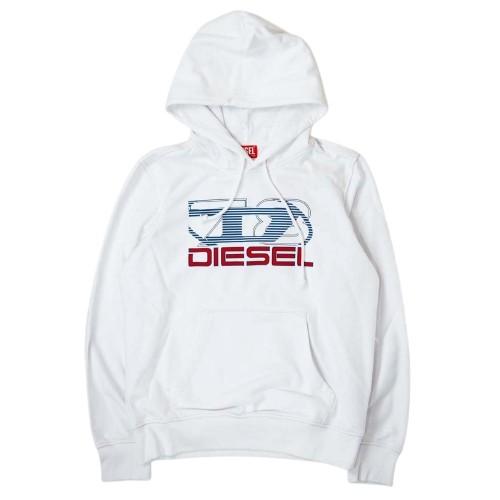 DIESEL（ディーゼル） S-GINN-HOOD-K40 メンズ グラフィック ロゴ プルオーバー パーカー : FITS - 通販 ...