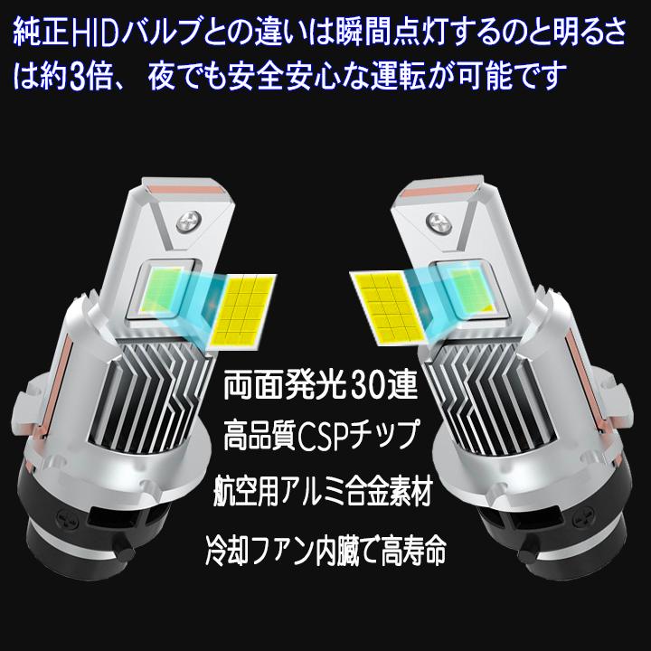 エルグランド E51 E52 純正HIDバーナーと交換 D2S LEDヘッドライト 6500K 9600ルーメン 日産 LEDバルブ カスタム パーツ 2本組 【1年保証】 :elgrand ...