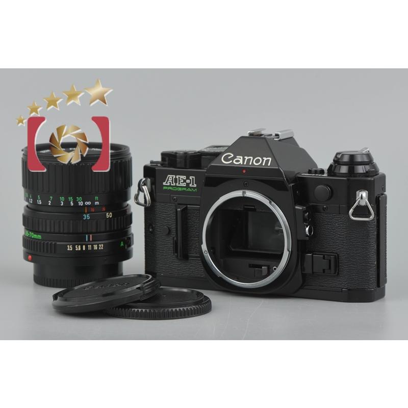 キヤノン 【中古】Canon AE-1 PROGRAM ブラック + New FD 35-70mm f/4 : 中古カメラのファイブスターカメラ - 通販 - Yahoo!ショッピング
