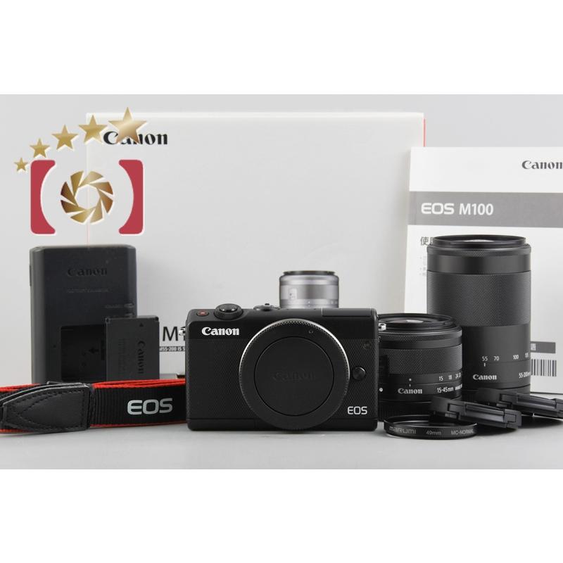 キヤノン 【中古】Canon EOS M100 ダブルズームレンズキット ブラック 元箱付き : 中古カメラのファイブスターカメラ - 通販 - Yahoo!ショッピング