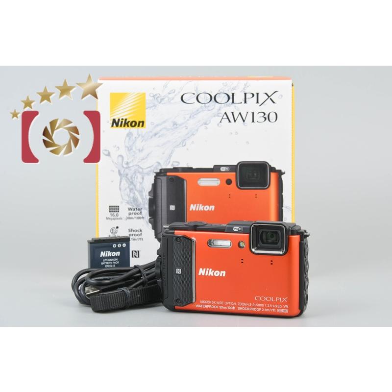 COOLPIX 【中古】Nikon ニコン AW130 オレンジ コンパクトデジタルカメラ 元箱付き : 中古カメラのファイブスターカメラ ...