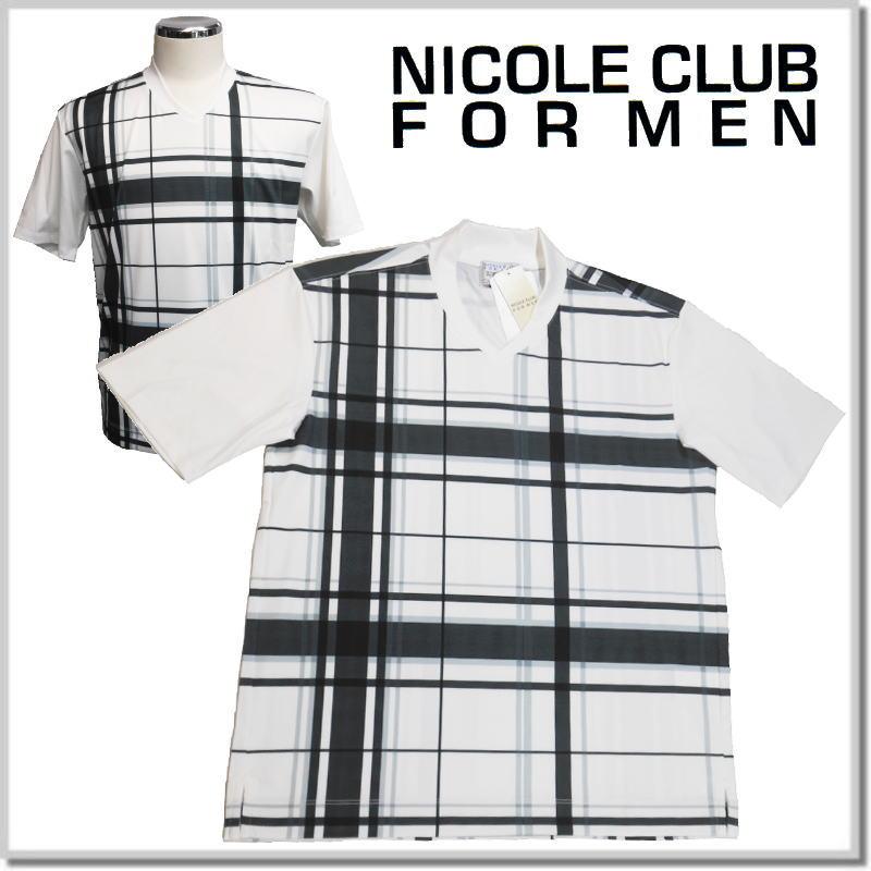NICOLE CLUB FOR MEN ニコルクラブフォーメン アラカルトポンチ半袖Tシャツ 3164-9701-91(WHITEチエック) カットソー : FIVE - 通販 - Yahoo ...