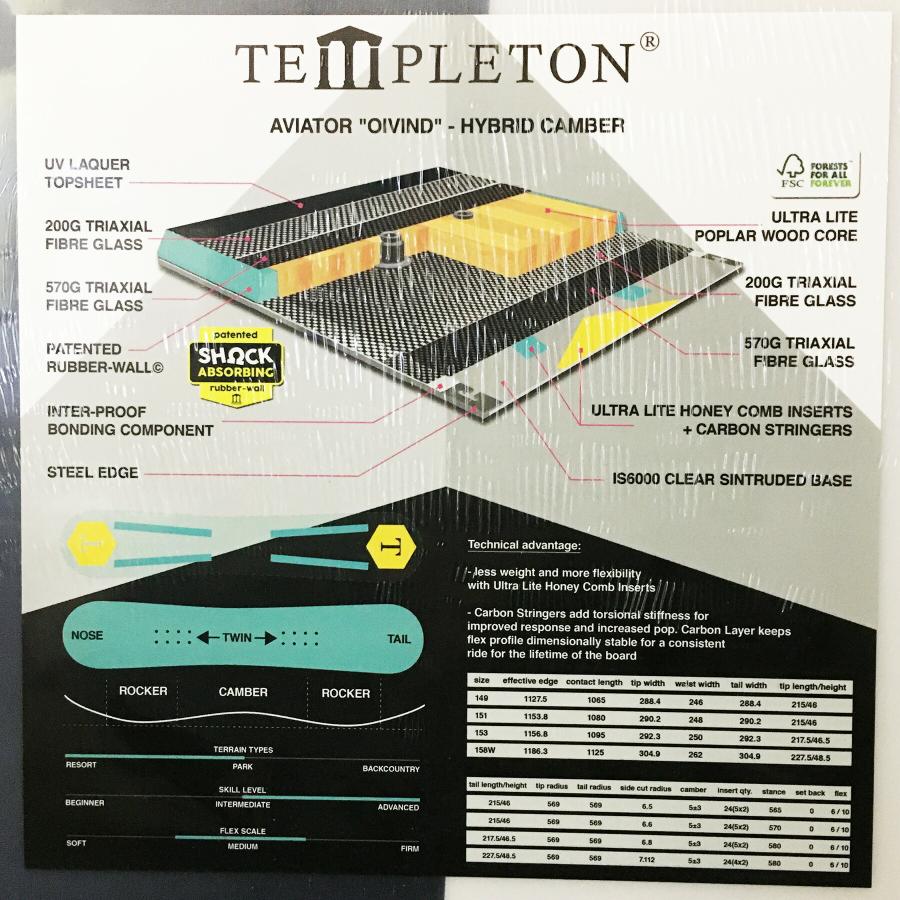 TEMPLETON テンプルトン スノーボード 板 AVIATOR (hybrid camber) 22-23 モデル : F.JANCK Yahoo!店 - 通販 - Yahoo!ショッピング