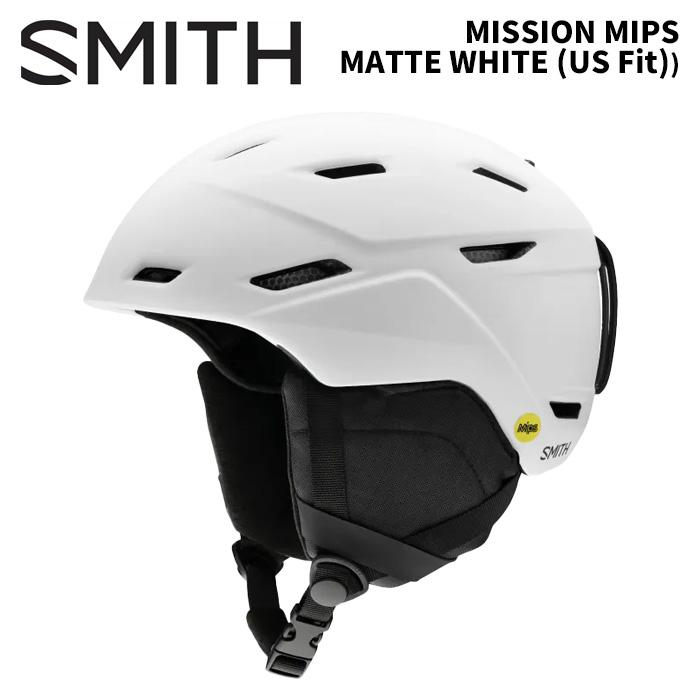 SMITH スミス ヘルメット MISSION MIPS MATTE WHITE (US Fit) 24-25 モデル : F.JANCK ...