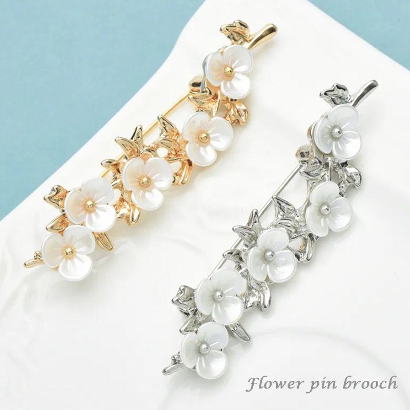 ブローチ ストールピン 小さな白い花が付いた大人かわいいストールピン ゴールド シルバー 金 銀 母の日 敬老の日 プレゼント 入学式 卒業式 送料無料 : cak-288 : ストール専門 ...