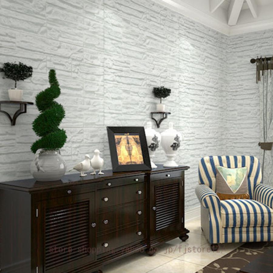壁紙 厚手 レンガ 壁紙 レンガ柄 シール 壁用 ストーン エンボス 3D シール シート クッションパネル 立体壁紙 クッション壁紙 白 軽量 リフォーム : 9k1-5h4-aef4mu ...