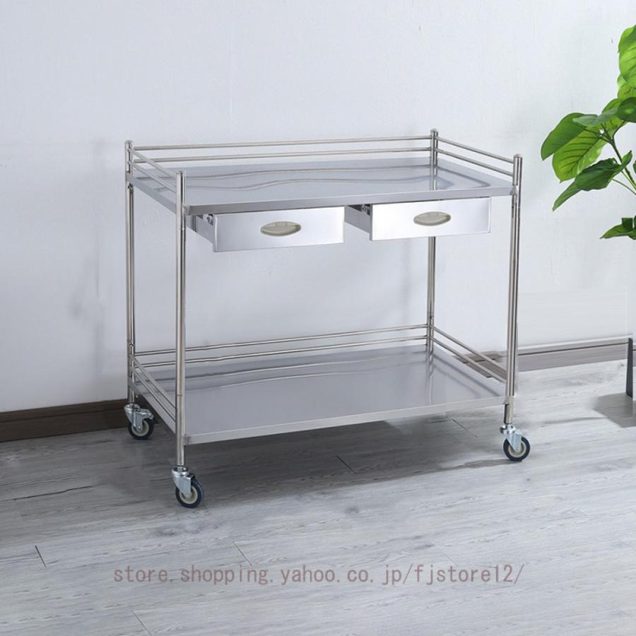 ステンレス ワゴン サ医療ービス カート 2段 組立式 業務用 キッチン ホイール付き 配膳車 器械台電子レンジ棚キッチン 収納ラック トロリー : FJストア - 通販 - Yahoo!ショッピング