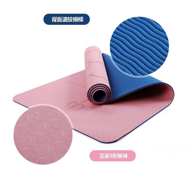 ブランド登録なし ヨガマット ストレッチマット SGS認証済 TPEエコ素材 6mm ガイドラインあり ストラップ付 初心者中級者向け 防水 耐久性 滑り止め ピラティスマット : FKD ...