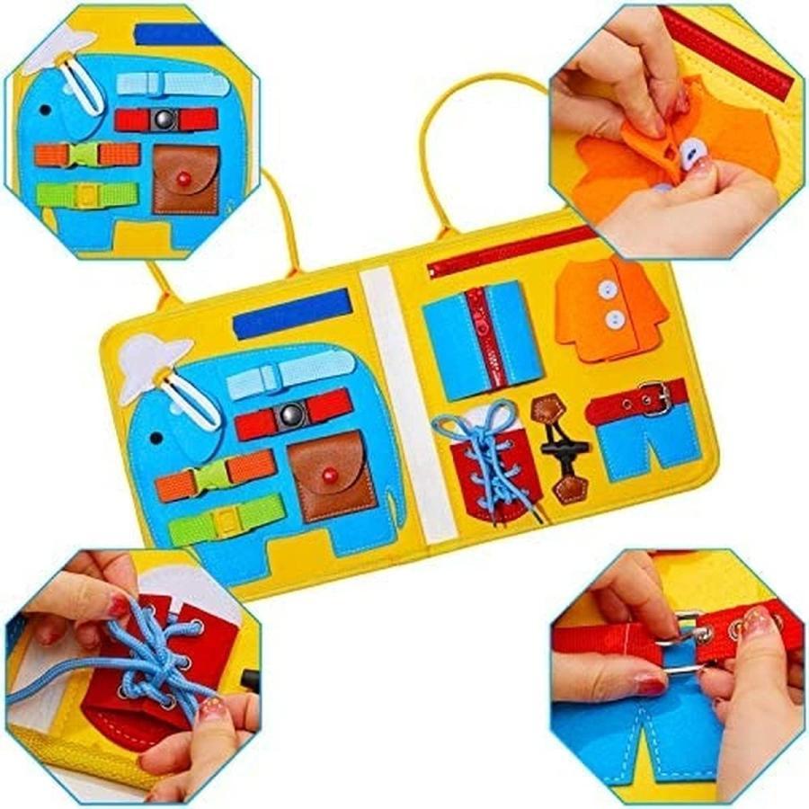 知育バッグ ボタン ファスナー ジッパー 紐通し 靴ひも ちょうちょ結び ビジーボード 介護 療育 モンテッソーリ 基本スキルボード :p21259715937a:FKD SHOP - 通販 ...