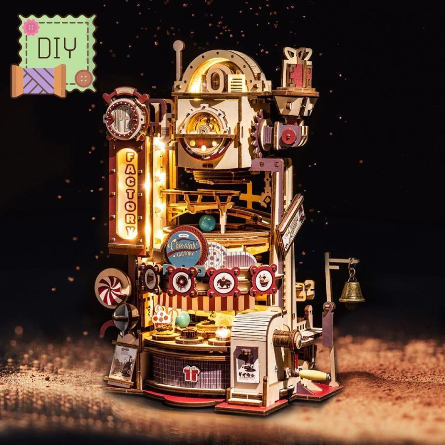 ミニチュア ドールハウス マーブルチョコレート工場 3Dモデリングキット 立体パズル おもちゃ 子供 ハンドメイド ギフト クリエイティブ 趣味 チョコレート 模型 ...