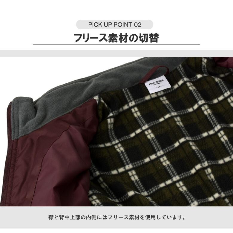 FIRST DOWN FIRSTDOWN the basic ファーストダウン メンズ ソフトシェル 中綿ジャケット スタンドジャケット 裏フリース 薄中綿 撥水 防寒 保温 ブロックキルト ...