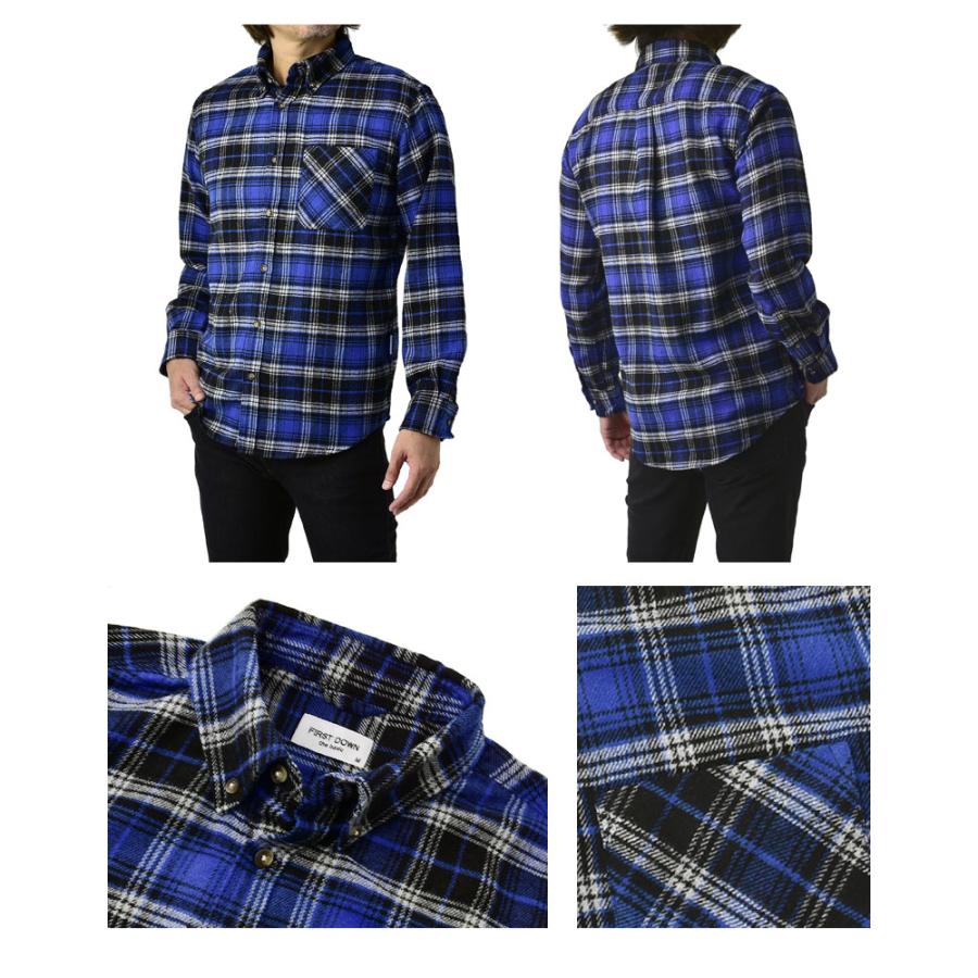 FIRST DOWN 最終処分 FIRSTDOWN the basic ファーストダウン ネルシャツ メンズ 長袖 起毛シャツ 厚手 ボタンダウン トップス 秋 冬 X2J【パケ1】 爆買 ...