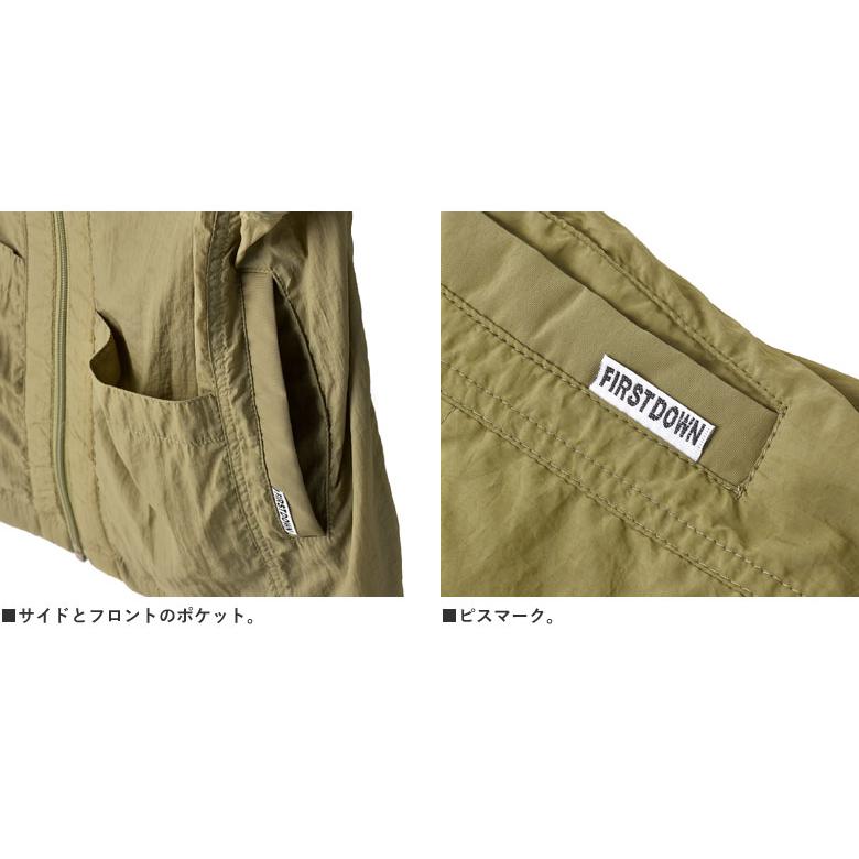 FIRST DOWN 最終処分 FIRSTDOWN thebasic ファーストダウン メンズ ナイロンベスト 抗菌防臭 メッシュ ワッシャー加工 軽量 X2O セール【パケ1】 ポイント利用 ...