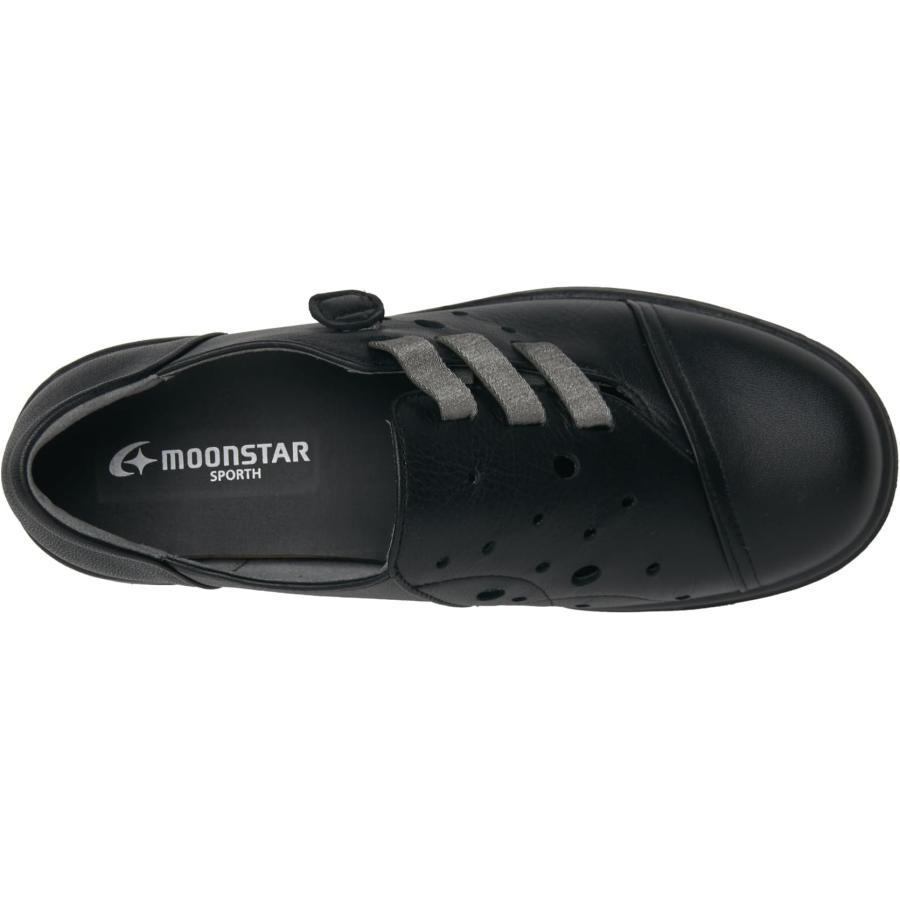 ムーンスター スポルス MoonStar 女性用 SPORTH スニーカー 撥水 本革 3E SP9033-ブラック- レディースコンフォートシューズ : FlagOne - 通販 ...