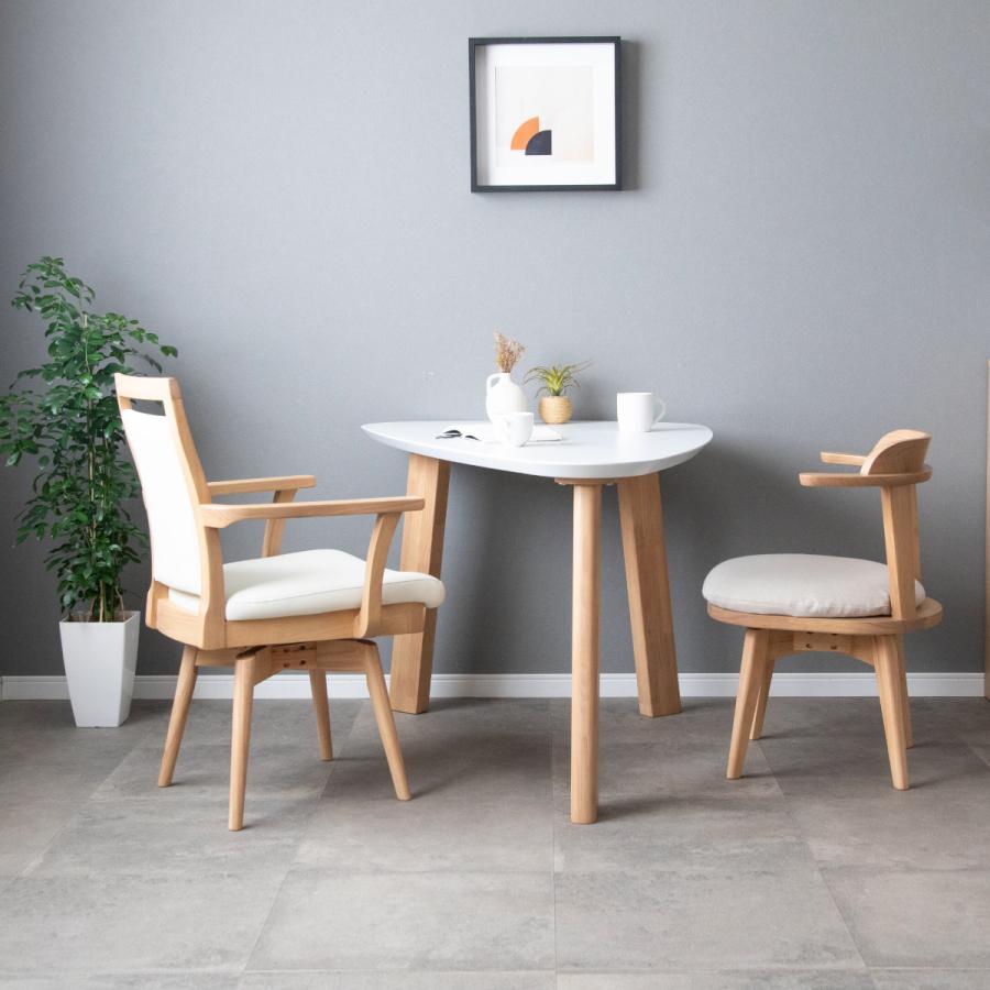 tac INTERIOR 変形 ダイニングテーブル リビング 北欧 メラミン天板 白 ホワイト 木目調 白木目 三角 角丸形 光沢仕上げ UV塗装 カフェ 幅 130 cm 高さ 70 ...