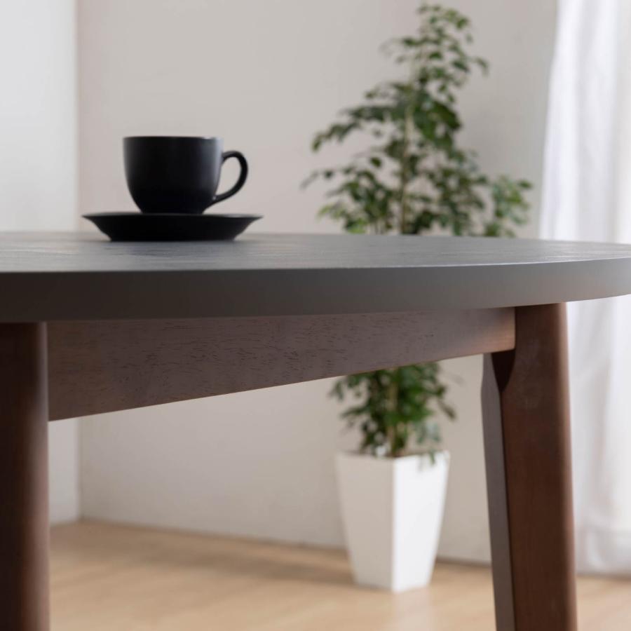 tac INTERIOR ラウンドテーブル ダイニング テーブル 丸 幅 110 cm 110幅 四人用 幅110 110センチ 石目調 メラミン 白 北欧 リビング ホワイト ブラック ...