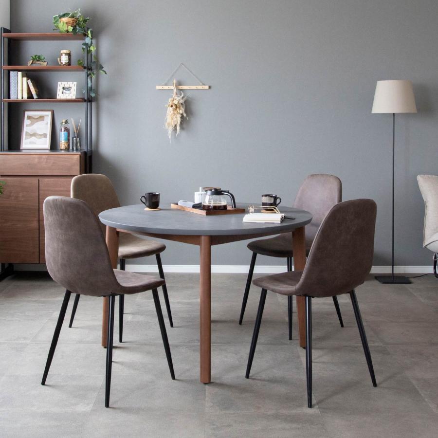 tac INTERIOR ラウンドテーブル ダイニング テーブル 丸 幅 110 cm 110幅 四人用 幅110 110センチ 石目調 メラミン 白 北欧 リビング ホワイト ブラック ...