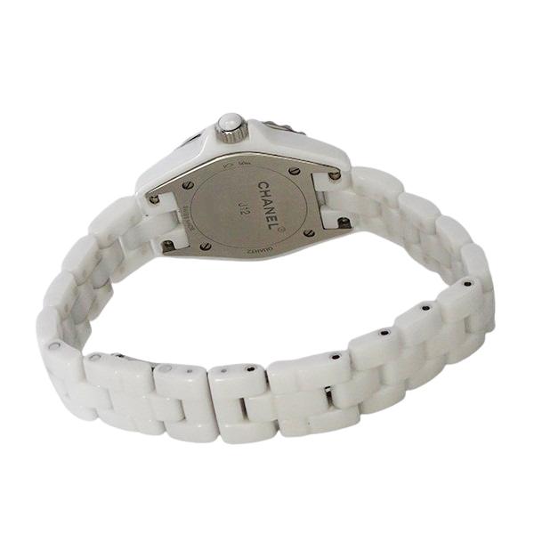 J12 CHANEL シャネル H2572 ホワイトセラミック 8Pダイヤモンド ダイヤモンドベゼル 29mm レディース 腕時計【中古 ...