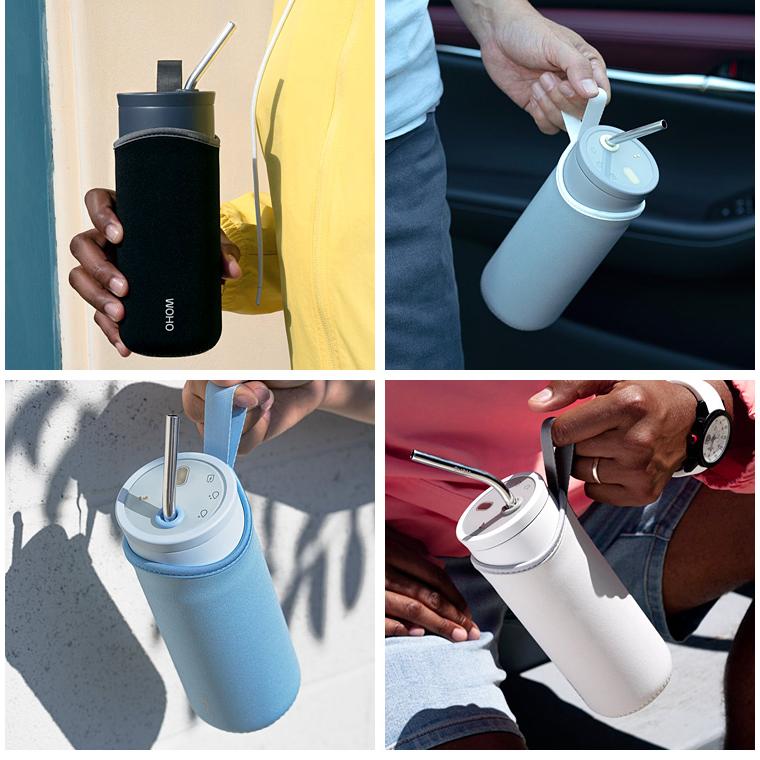 OHOM Uvio （ウビオ） 専用ポーチ付きセット UV-Cライトで除菌 ストロー付きボトル 480ml /海外× : flaner - 通販 - Yahoo!ショッピング