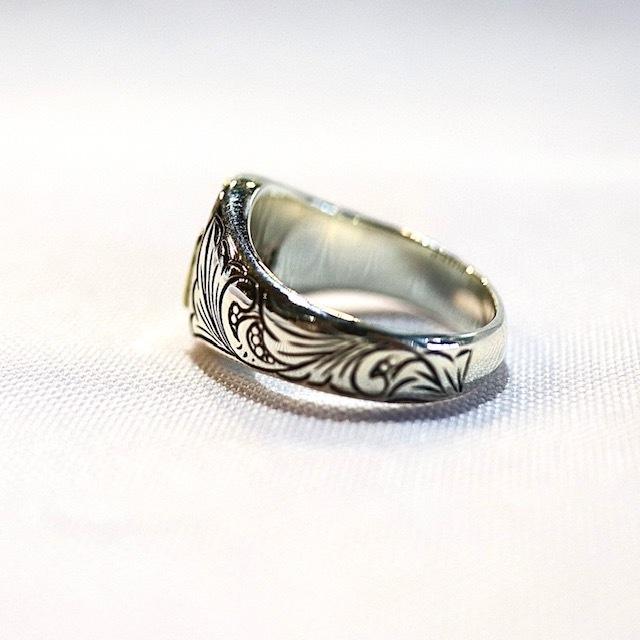 サイズ21 galcia ガルシア MEXICAN EAGLE OVAL ENGRAVING リング サイズ21 galcia ガルシア MEXICAN EAGLE OVAL ENGRAVING リング