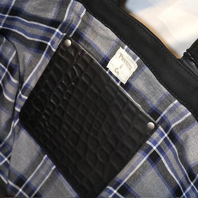PEANUTS＆CO 限定 Peanuts&Co ACVM コラボ WAXED COTTON NEWS PAPER BAG Black ...