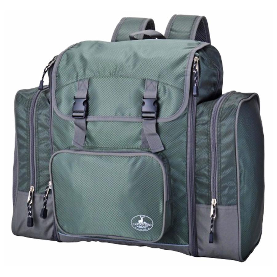 大型リュック 大容量46L/58L 2-3泊対応 1314 CaptainStag キャプテンスタッグ 修学旅行 キャンプ 高さ45cm/幅54-68cm/マチ19cm カーキ ...