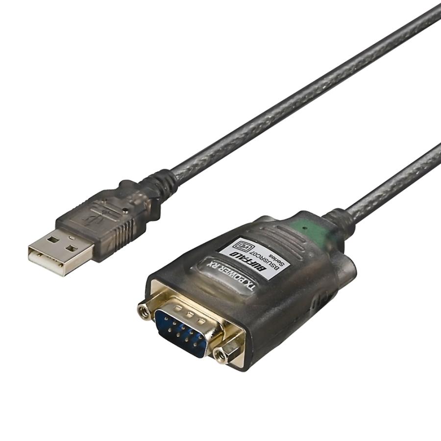 BUFFALO USBシリアル変換ケーブル 1m USB-A(オス)-RS-232C D-sub9ピン(オス) FTDI製FT231Xコントローラ 100cm ブラックスケルトン ...